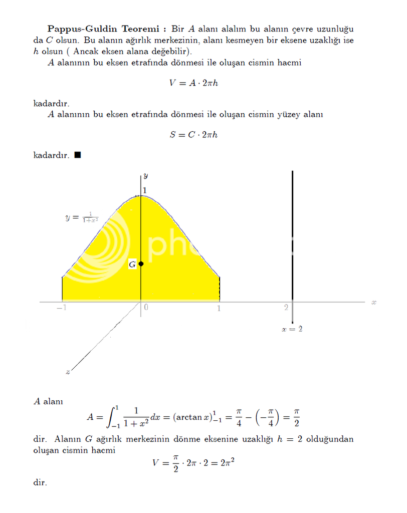 Çözüldü - Hacim Hesabında İntegral, Pappus-Guldin Teoremi | SorumVar.Net